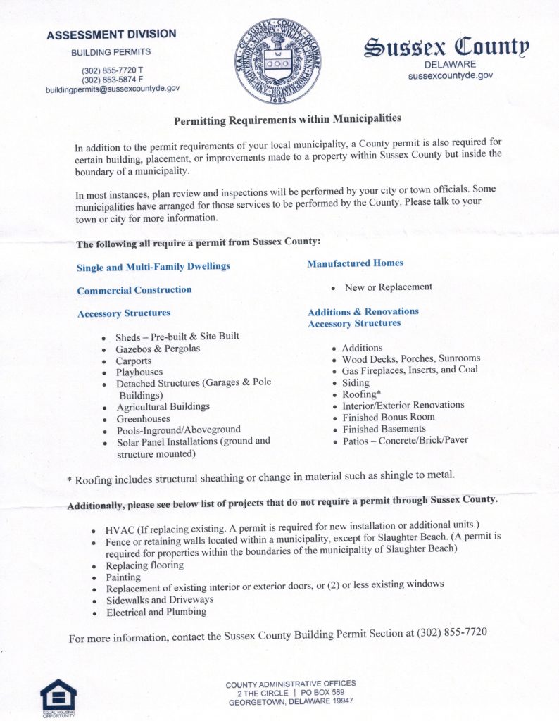 Building Permit Information - Town of Bethel - Sussex County Delaware